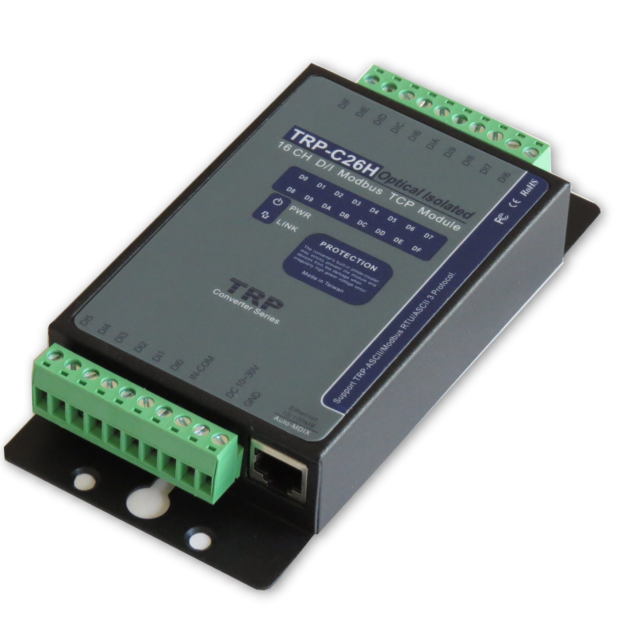TRP-C26H Isolated 16-channel Digital Input with counter Modbus TCP ...